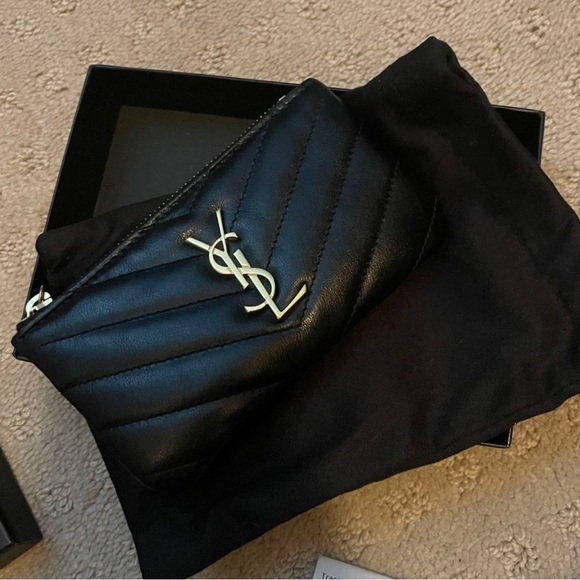 Saint Laurent | Accessories | Black And Gold Ysl Keychain Purse | Poshmark